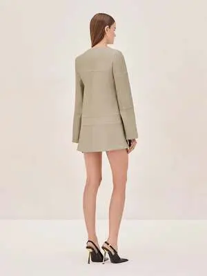 Alexis Rossie Vegan Leather Mini Dress With Bell Sleeves