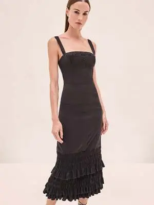 Alexis Atalya Midi Dress - Black