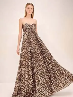 Alexis Soleil Strapless Gown - Cordovan