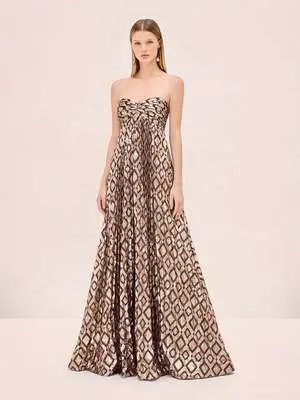 Alexis Soleil Strapless Gown - Cordovan