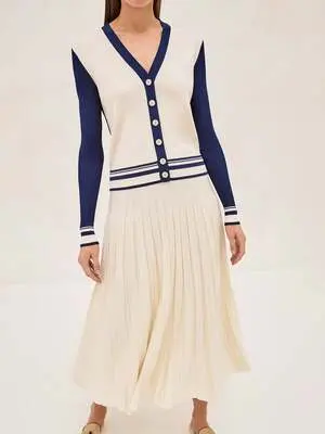 Alexis Sanders Midi Skirt With Sharp Pleats - Ivory