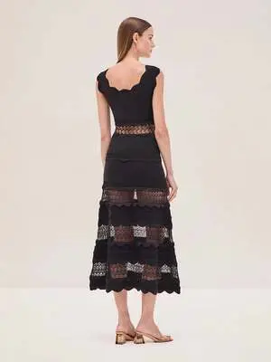 Alexis Saundra Knit Midi Dress - Black
