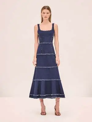 Alexis Stefania Strapless Fringe Dress