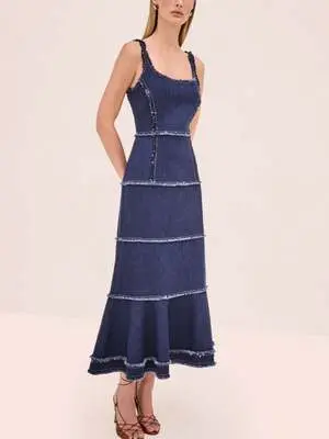 Alexis Stefania Strapless Fringe Dress