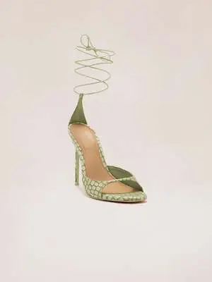 Alexis Sienna Stiletto Sandal With Wrap-around Ankle Ties - Mint