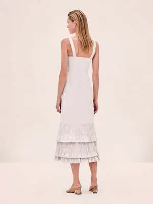 Alexis Atalya Cotton Poplin Midi Dress - White