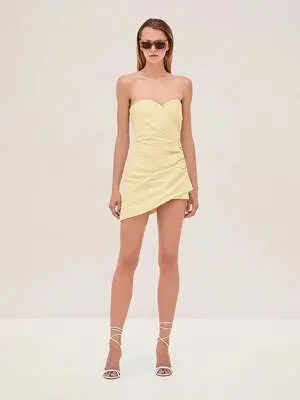 Alexis Zalik Strapless Romper - Yellow