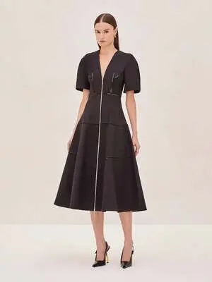 Alexis Valry Midi Dress With Zipper Detail
