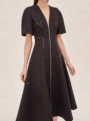Alexis Valry Midi Dress With Zipper Detail