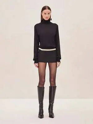 Alexis Barris Turtleneck Top - Black