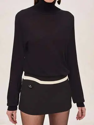 Alexis Barris Turtleneck Top - Black