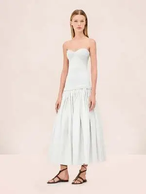 Alexis Cannes Strapless Midi Dress - White