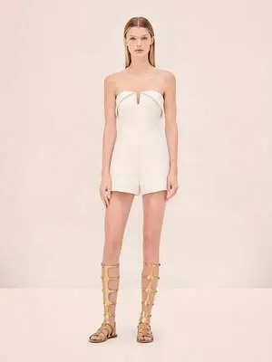 Alexis Chelya Strapless Romper - Ivory