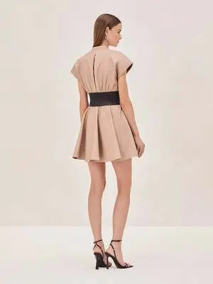 Alexis Berlin Vegan Leather Dress - Taupe
