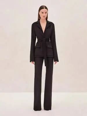 Alexis Byers Vegan Suede Pants - Black