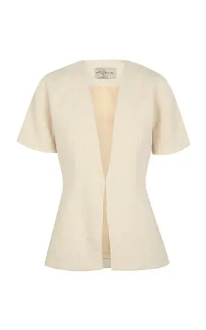 CORTANA Cala Plunge Neckline Linen Top