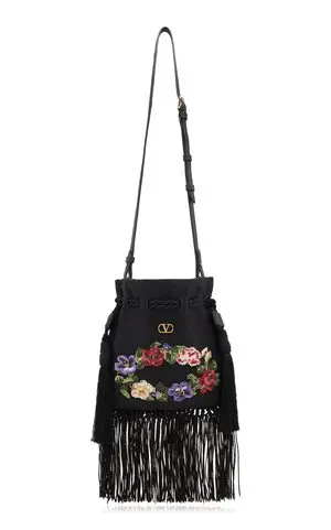 Valentino Garavani Nellcôte Linen Drawstring Bag