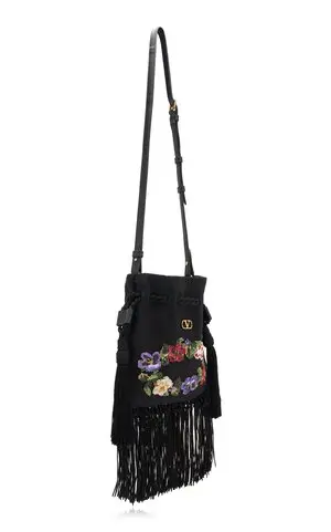Valentino Garavani Nellcôte Linen Drawstring Bag