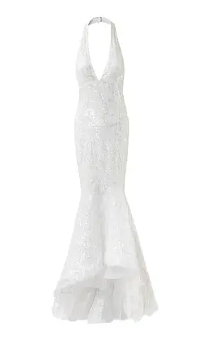 LA FUORI Moonveil Fishtail Midi Dress - White