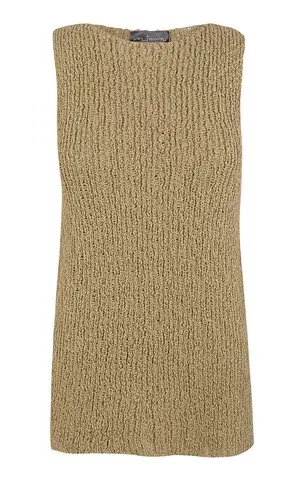 CORTANA Gina Crinkle-knit Cotton Top
