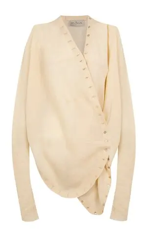 CORTANA Piano Grommet Detailed Long Sleeve Top