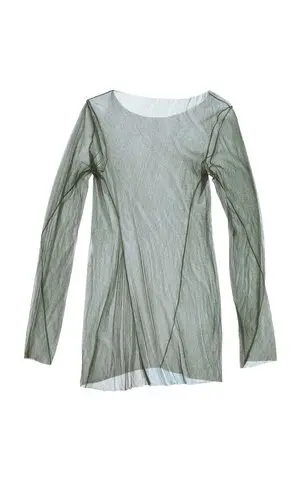 CORTANA Sheer Silk-blend Tulle Top