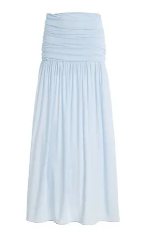 MORE NOIR Nova Jersey Skirt Blue