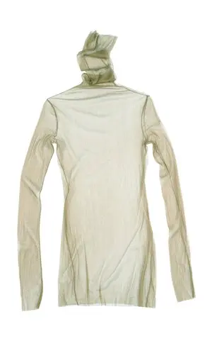CORTANA Cisne Sheer Silk-blend Top - Green