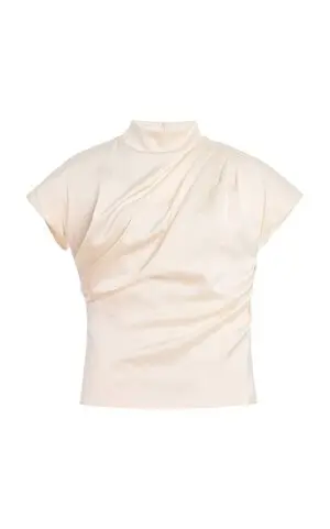 FAVORITE DAUGHTER Draped Short-sleeve Top - Ivory