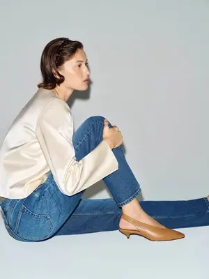 REFORMATION Calista Slingback Heel - Natural