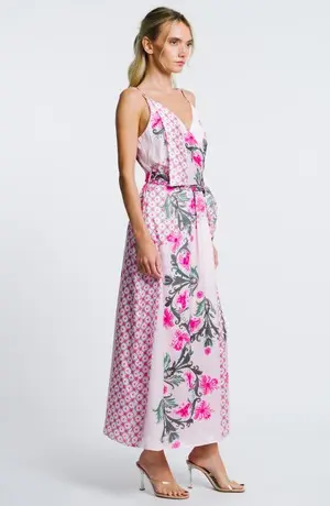 CIEBON Clillian Floral Print Faux Wrap Dress