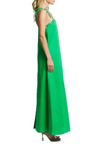 CIEBON Hattie Beaded Cotton Blend Maxi Sundress