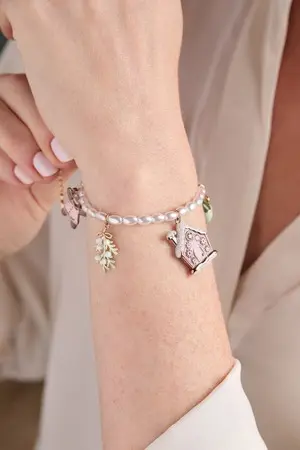 ALEX AND ANI Christmas Beaded Charm Bracelet
