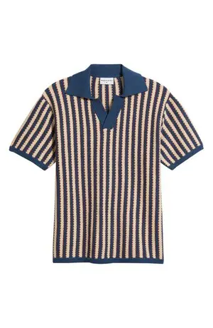 MAVRANS Strike A Match Stripe Polo - Blue