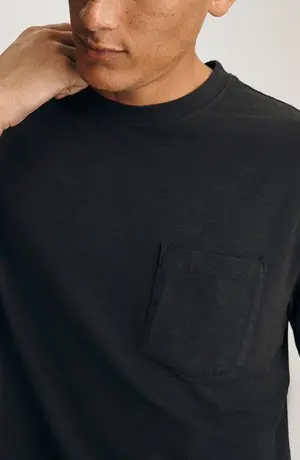 MAVI Slub Jersey Pocket T-shirt - Pirate Black