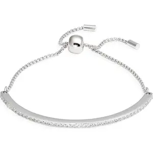 Nordstrom Cubic Zirconia Adjustable Tennis Bracelet - Clear- Silver