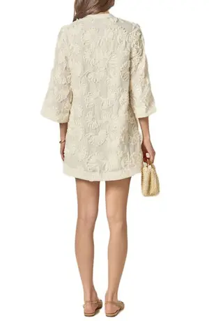 English Factory Ribbon Appliqué Shift Minidress