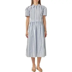 English Factory Stripe A-line Shirtdress