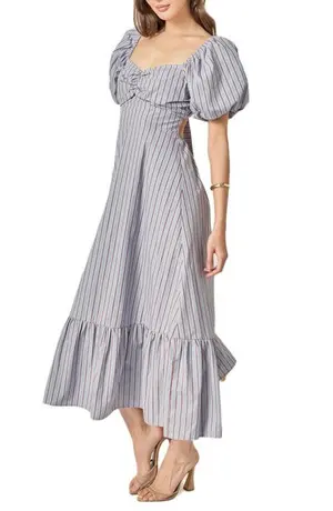 English Factory Striped Maxi Dress With Back Tie