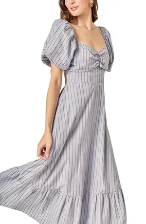 English Factory Striped Maxi Dress With Back Tie