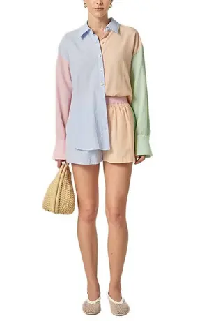 English Factory Colorblock Stripe Pull-on Shorts