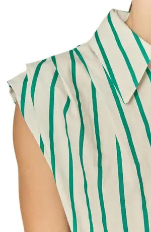 English Factory Stripe Sleeveless Cotton Dress