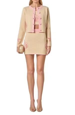 English Factory Seashell Knit Miniskirt