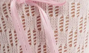 HIGH HEEL JUNGLE Charma Tie Pointelle Crew Socks - Pink