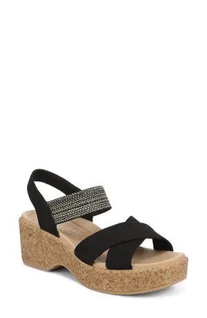 LIFESTRIDE Verity Platform Wedge Sandal - Black