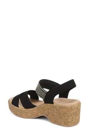LIFESTRIDE Verity Platform Wedge Sandal - Black