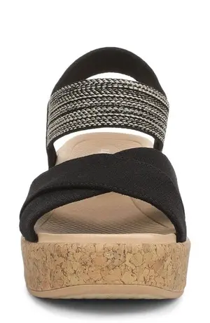LIFESTRIDE Verity Platform Wedge Sandal - Black