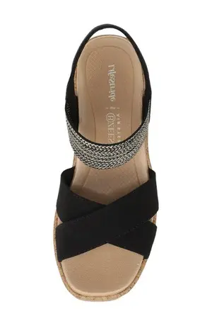 LIFESTRIDE Verity Platform Wedge Sandal - Black