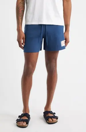 MAVRANS Out Of Office Drawstring Knit Shorts - Blue