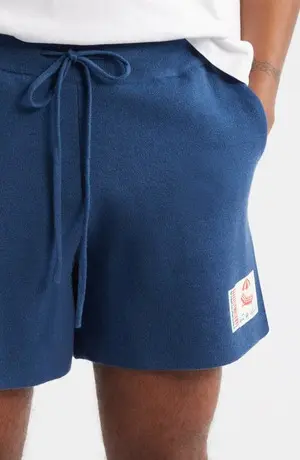 MAVRANS Out Of Office Drawstring Knit Shorts - Blue